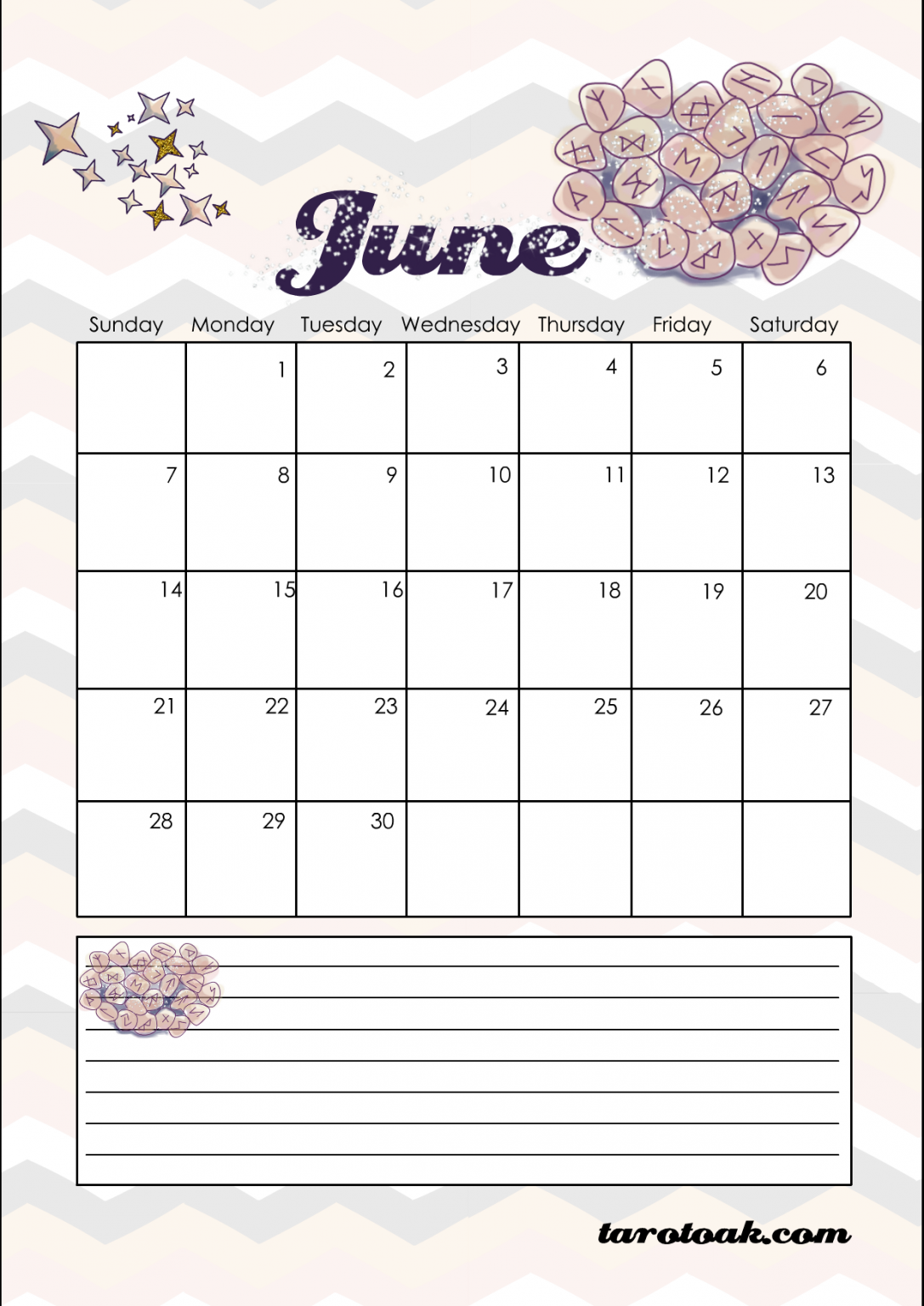 Free Printable 2020 Tarot Planner Calendar
