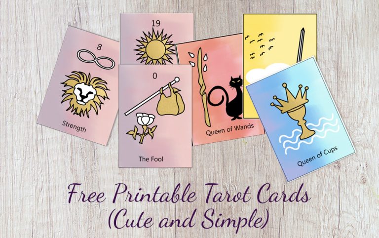 Free Printable Tarot Cards (Cute and Simple)